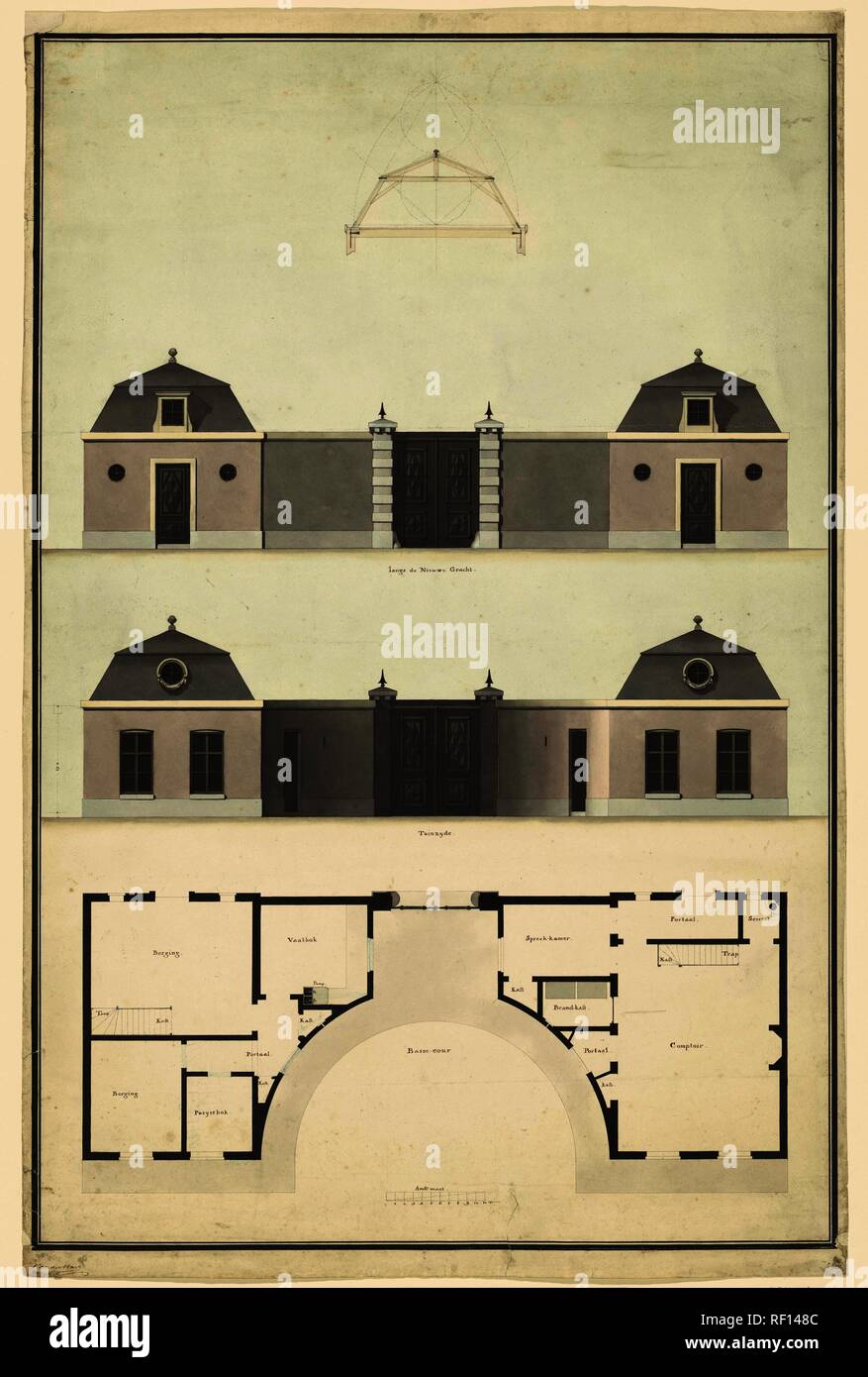 Design for a gate building annex office. Artist: Abraham van der Hart ...