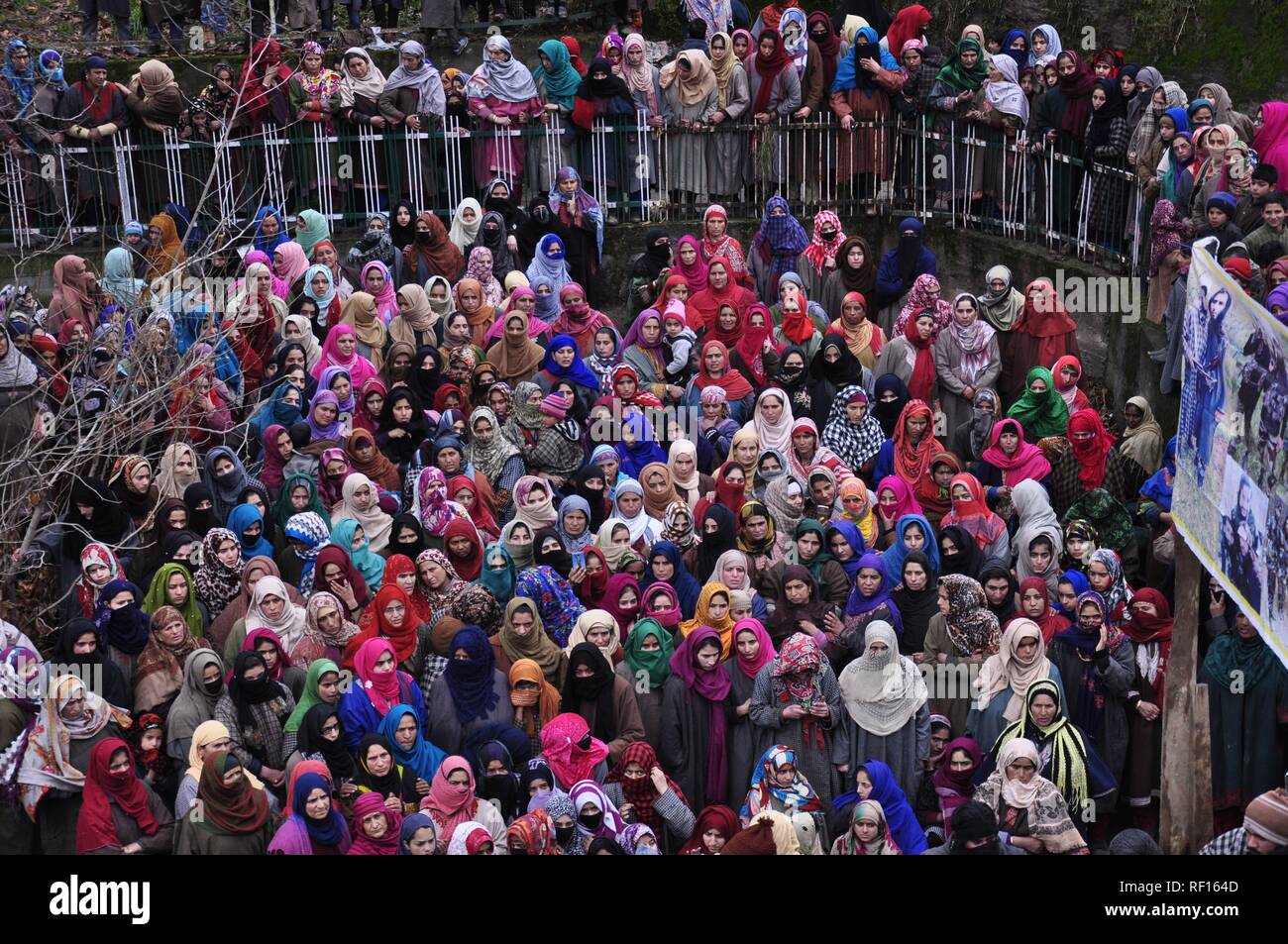 Shopian, India. 23rd Jan, 2019. There were 30 rounds of funeral prayers ...