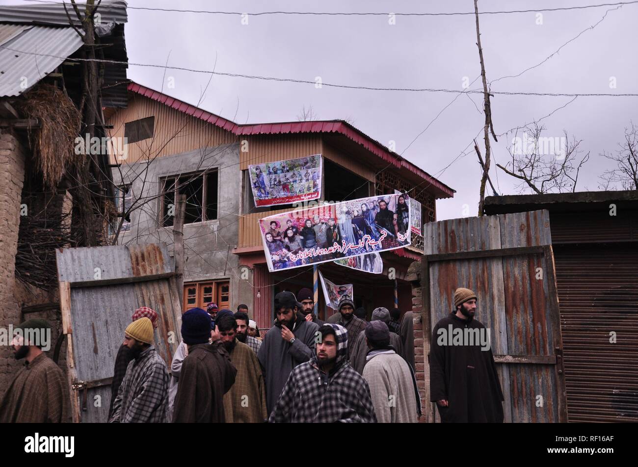 Shopian, India. 23rd Jan, 2019. There were 30 rounds of funeral prayers ...