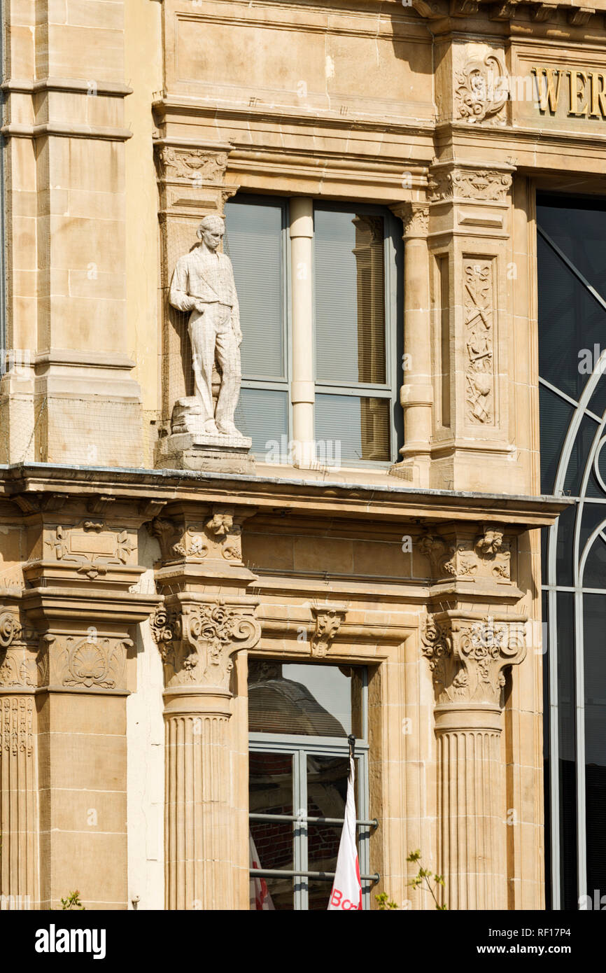 detail of the facade of the social service Het Bond Moyson in Ghent ...