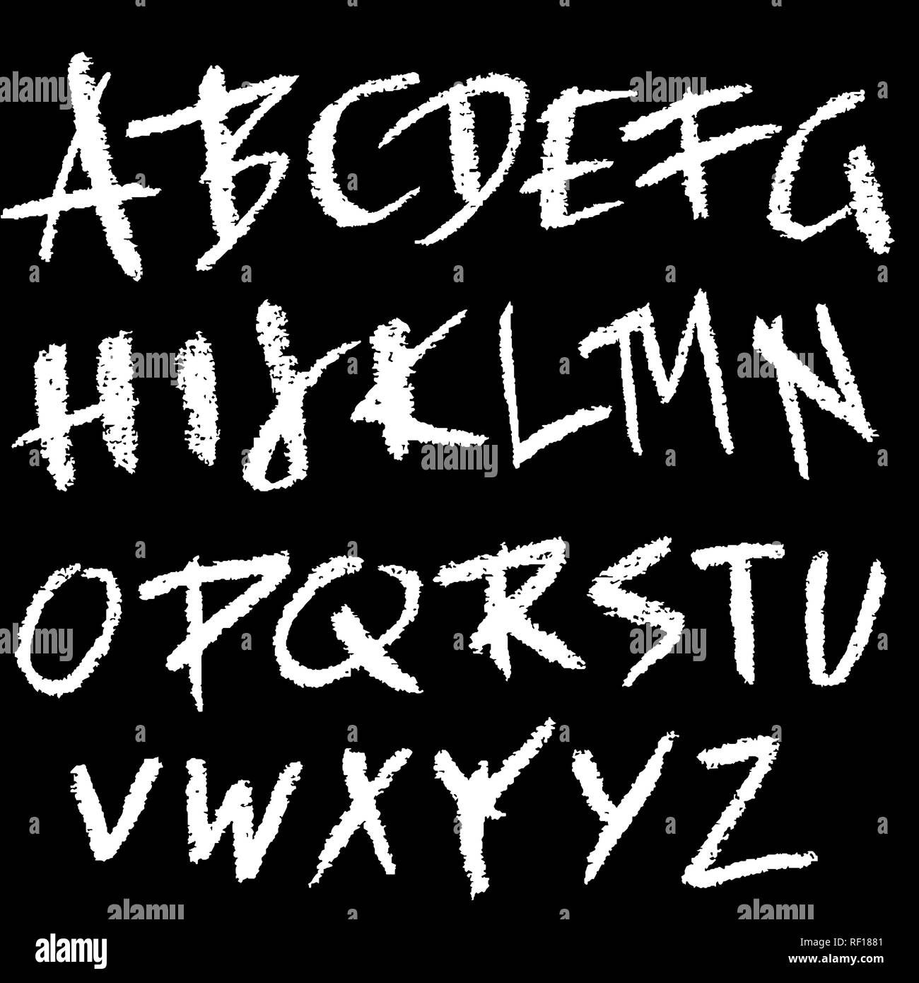 Chalk textured font. Grunge script on chalkboard. Vector calligraphy ...