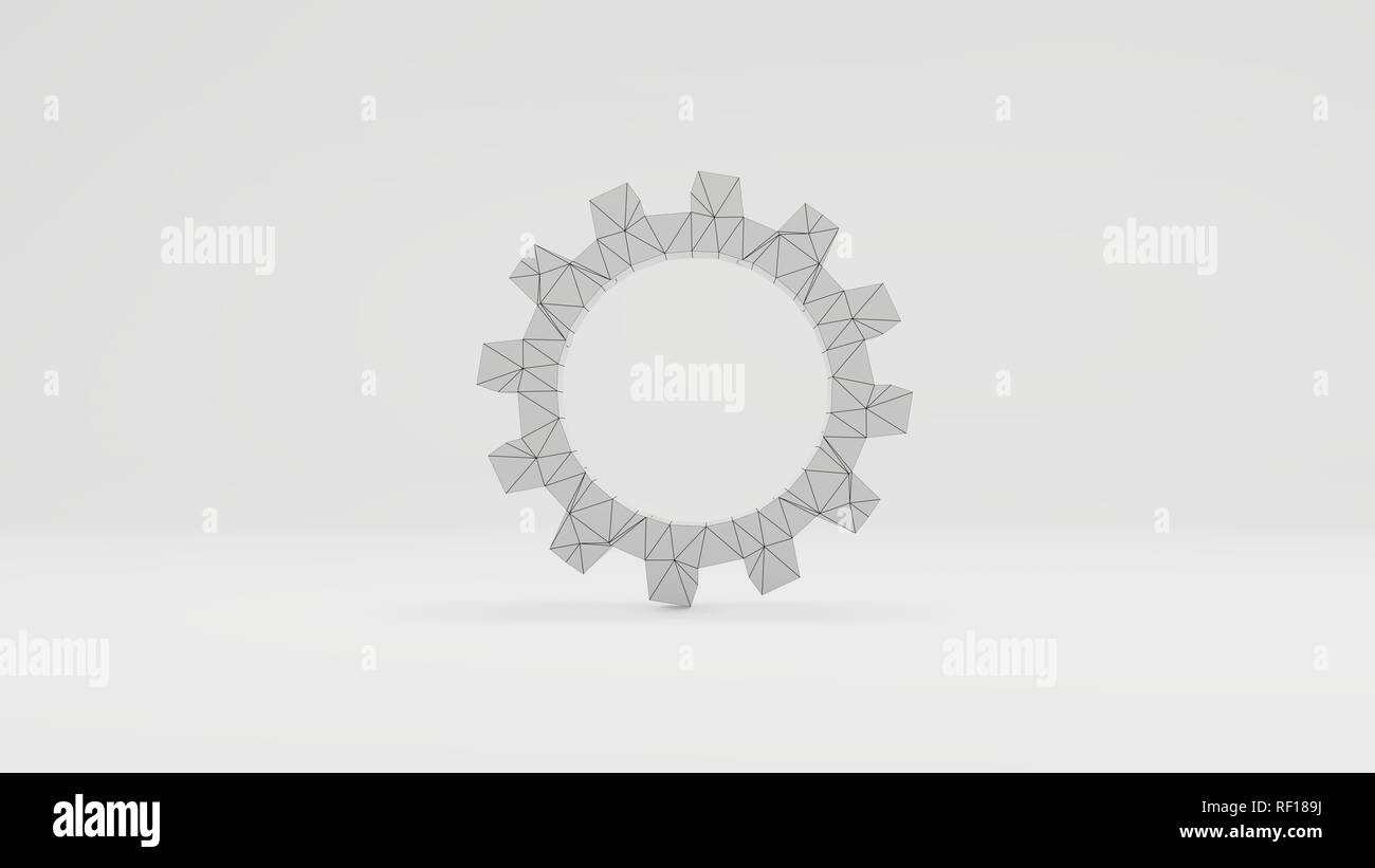 3d gear with a wire-frame texture Stock Photo - Alamy