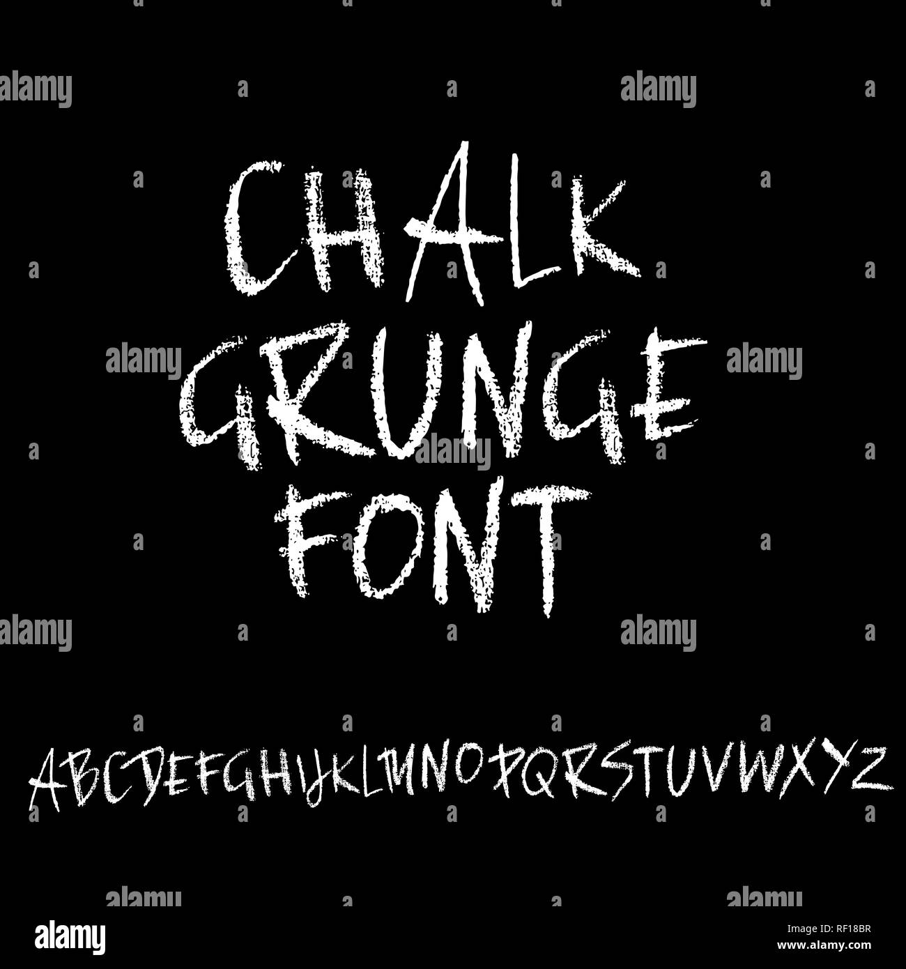 Chalk textured font. Grunge script on chalkboard. Vector calligraphy ...