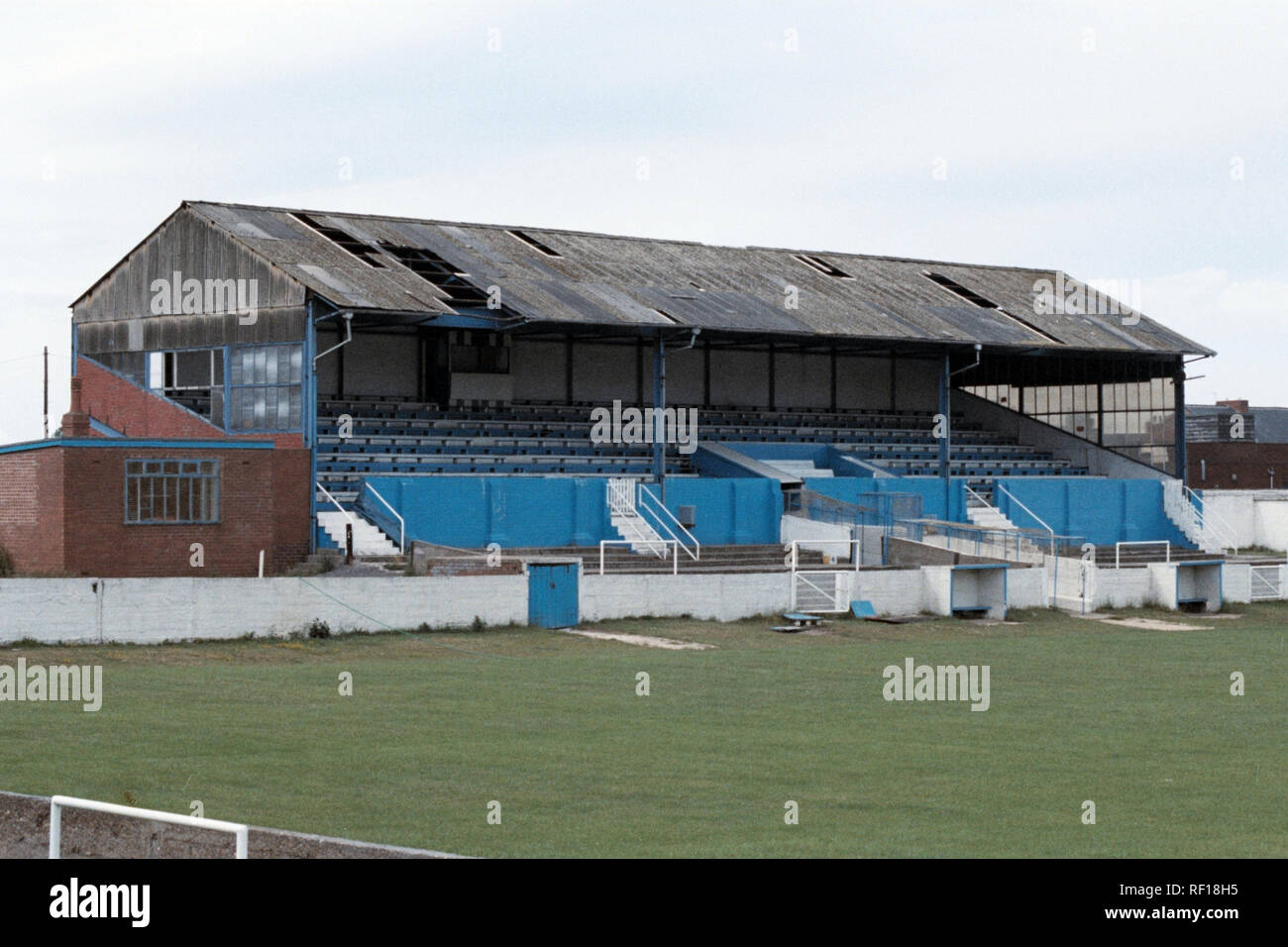 The main stand at Frickley Athletic FC Football Ground, Westfield Lane ...