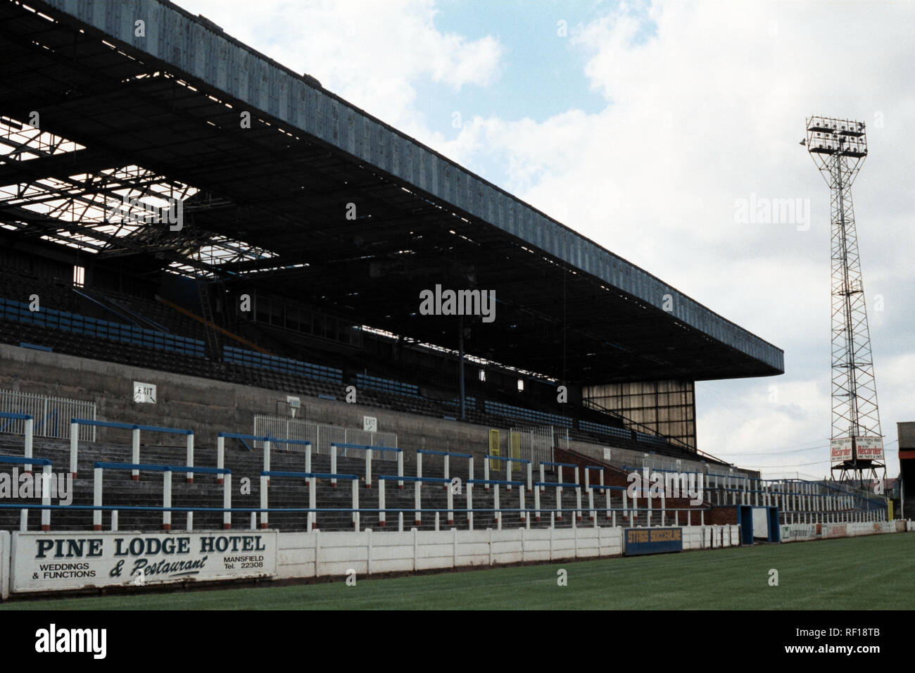 General view of Mansfield Town FC Football Ground, Field Mill, Quarry ...