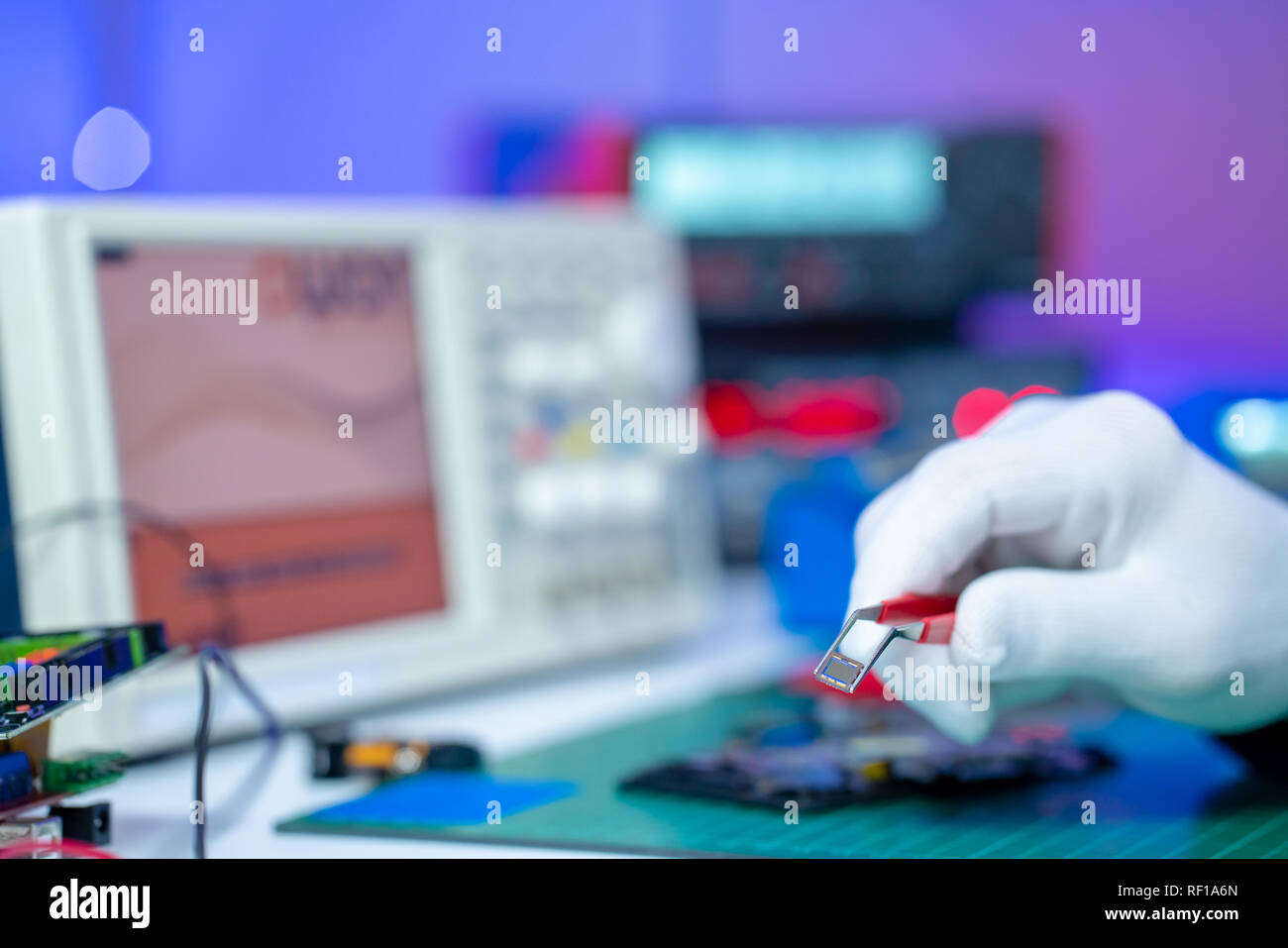 Silicon CCD matrix in the science lab Stock Photo - Alamy