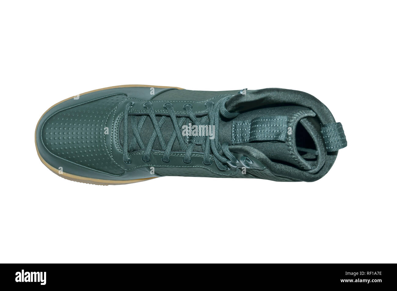 Up side view of snickers modern fitnes rubber isolated on white ...