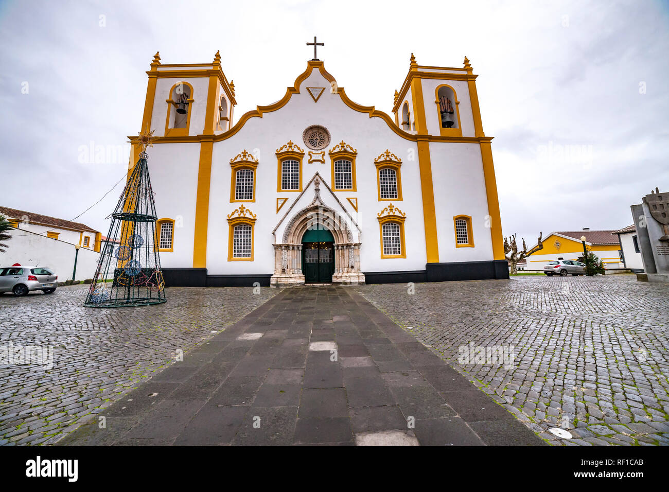 church of Santa Cruz in Praia da Victoria, Terceira, in the Azores ...