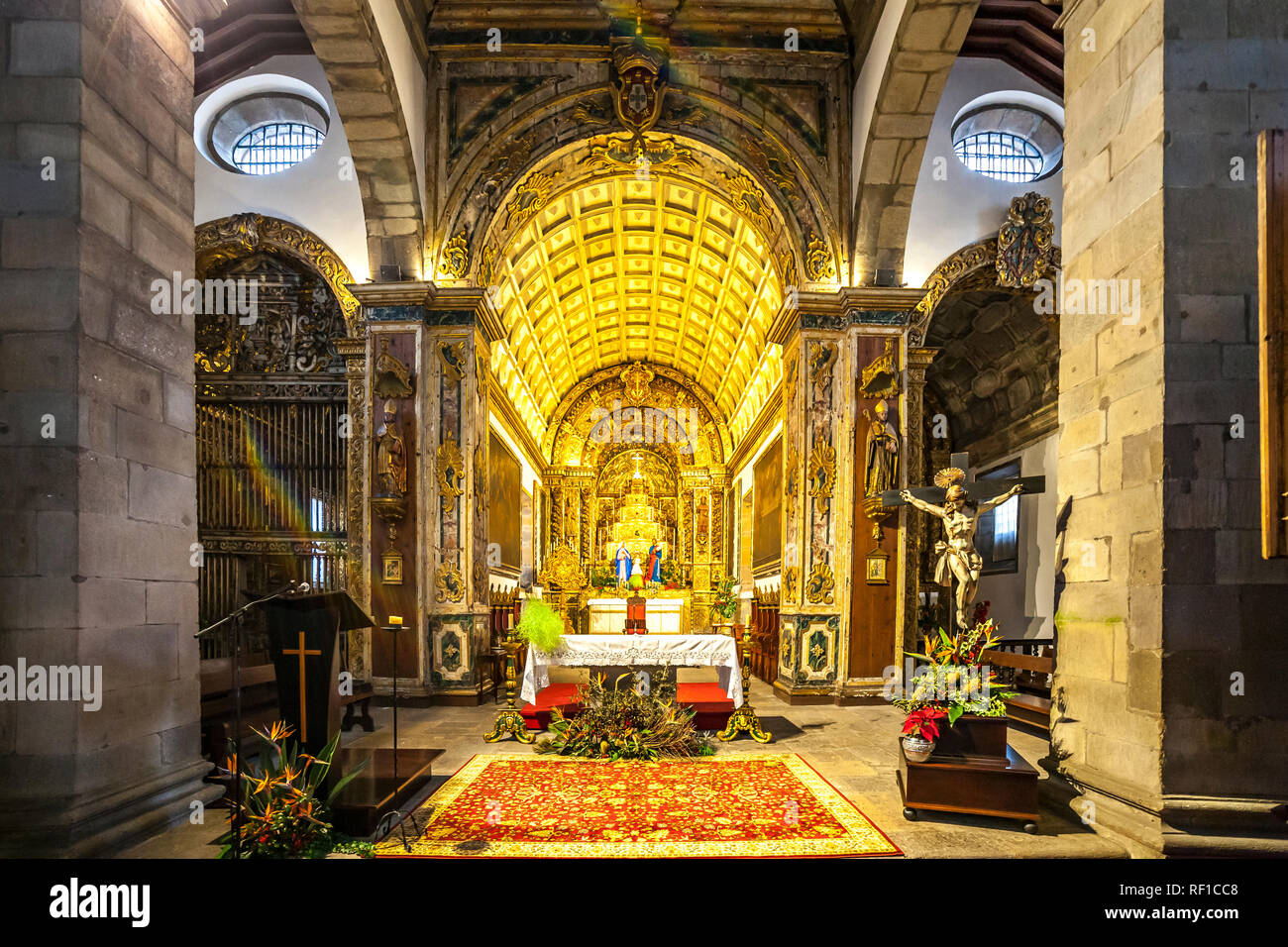 church of Santa Cruz in Praia da Victoria, Terceira, in the Azores ...