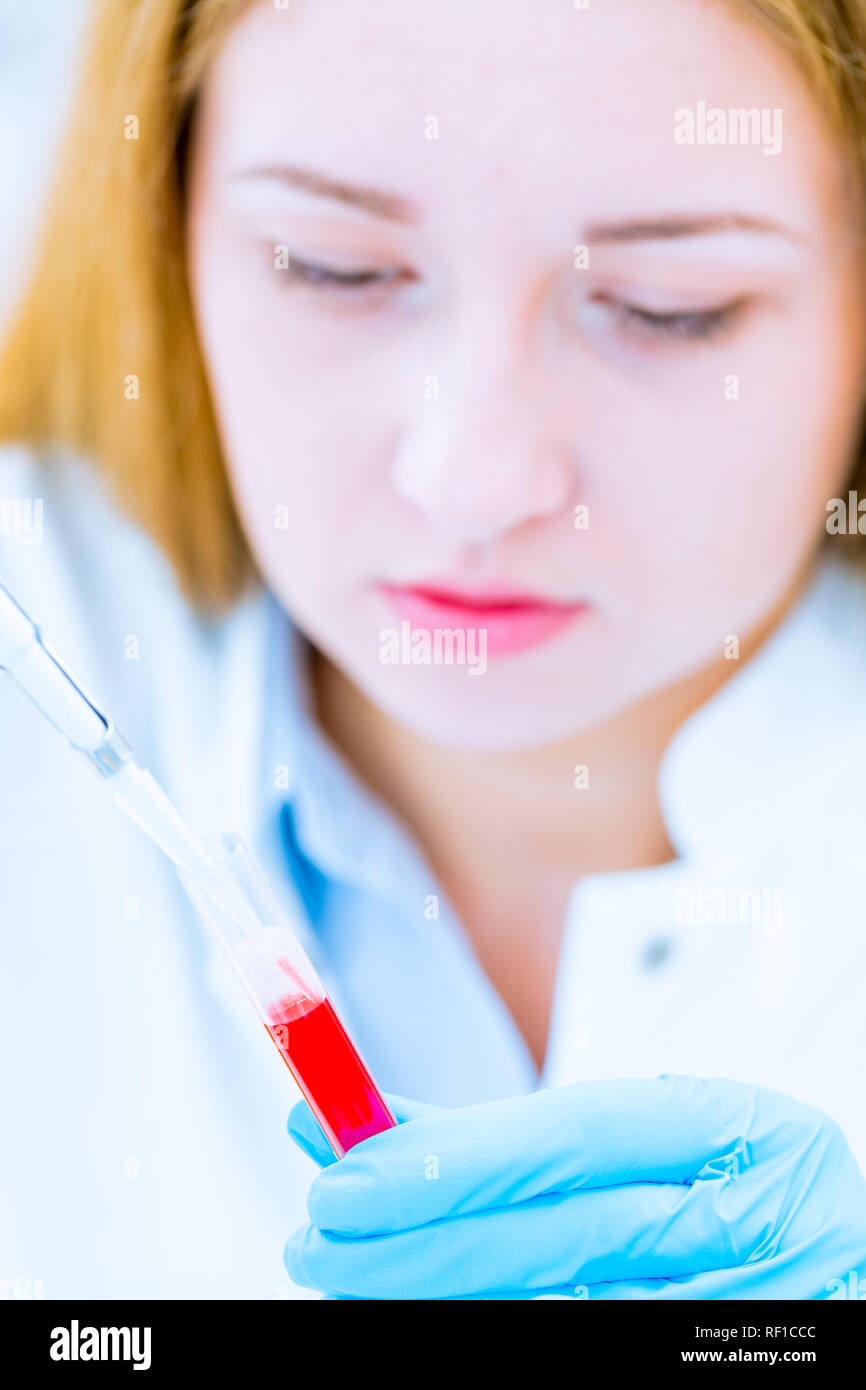 Girl lab technician at the clinic's microbiology laboratory Stock Photo ...