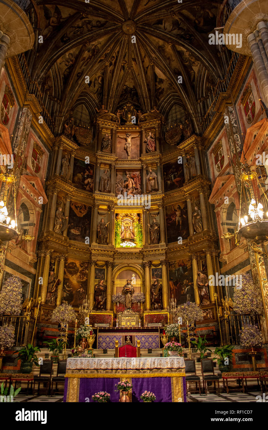 Altar of the Royal Monastery of Santa Maria de Guadalupe, province of ...