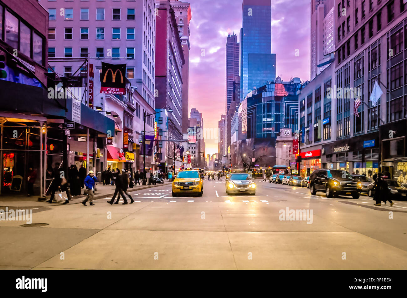 New York City, NY / USA - 12 25 2013: New York City downtown Manhattan ...