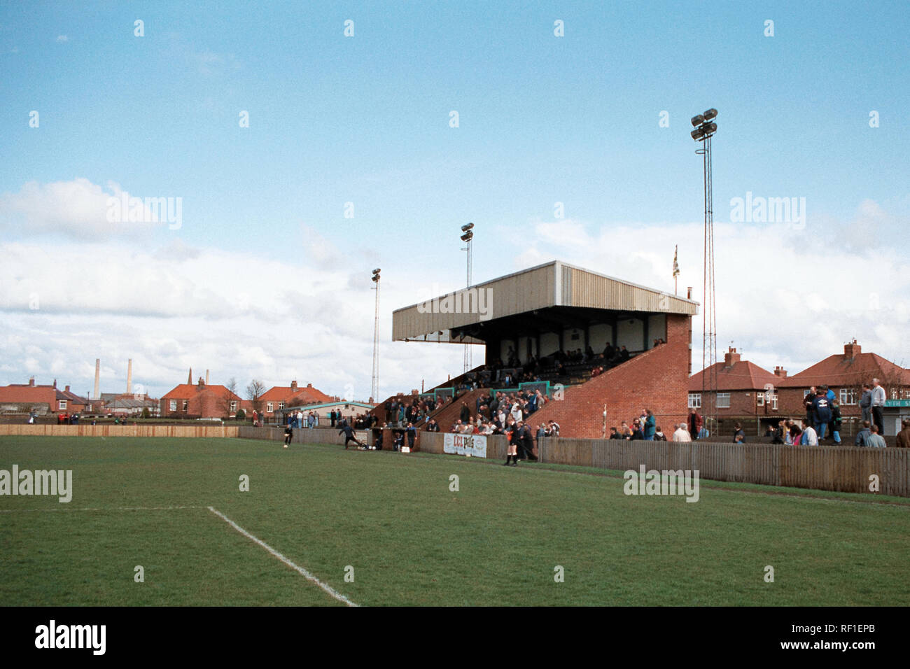 The main stand at Blyth Spartans FC Football Ground, Croft Park, Blyth ...