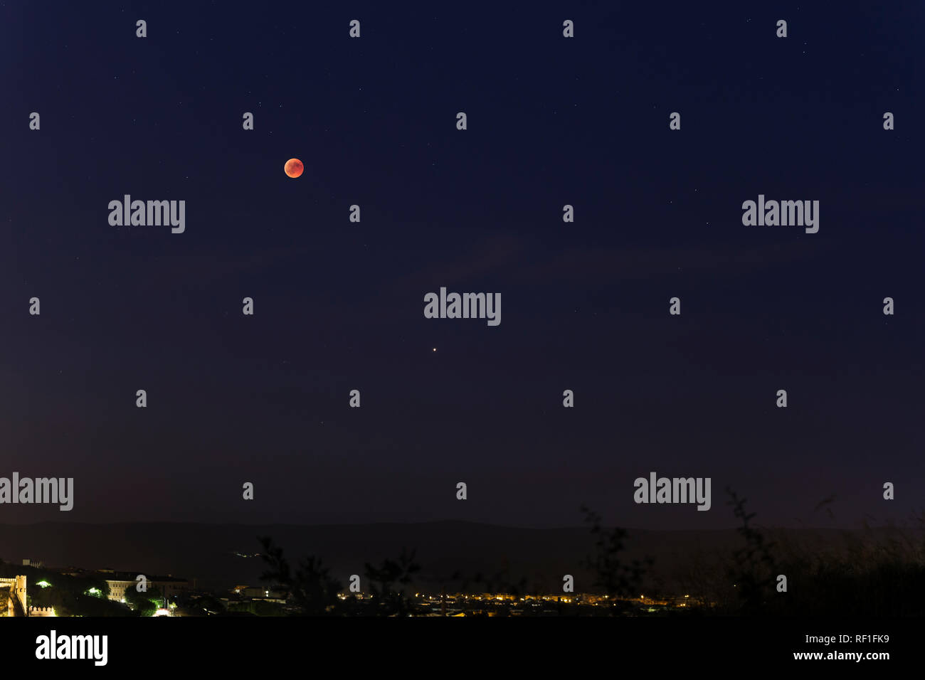 On The Night Of A Total Lunar Eclipse High Resolution Stock Photography ...