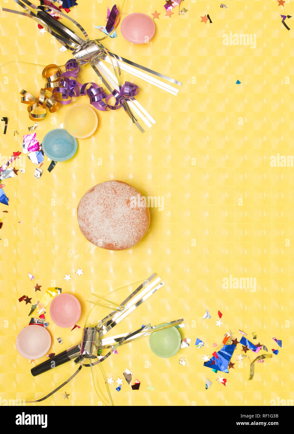 great, effect yellow carnival background with different carnival things ...