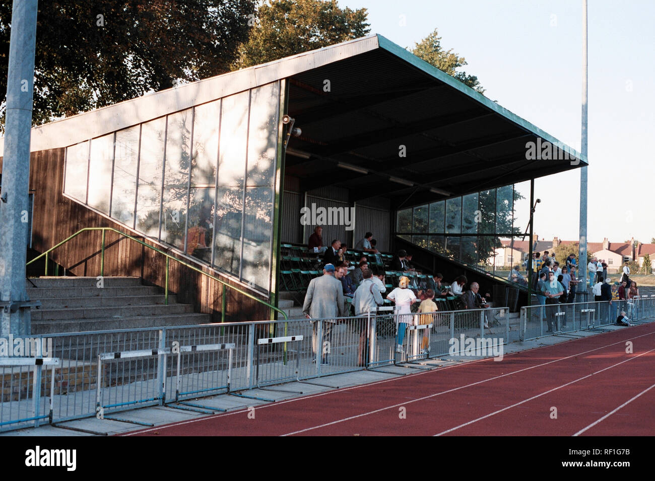 The main stand at Ilford FC Football Ground, Cricklefields Athletic ...