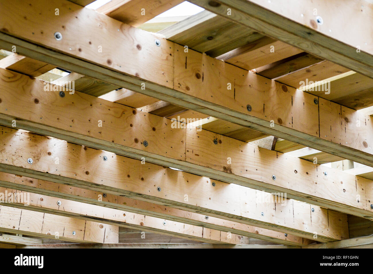 Frame house construction close-up. House building. Construction ...