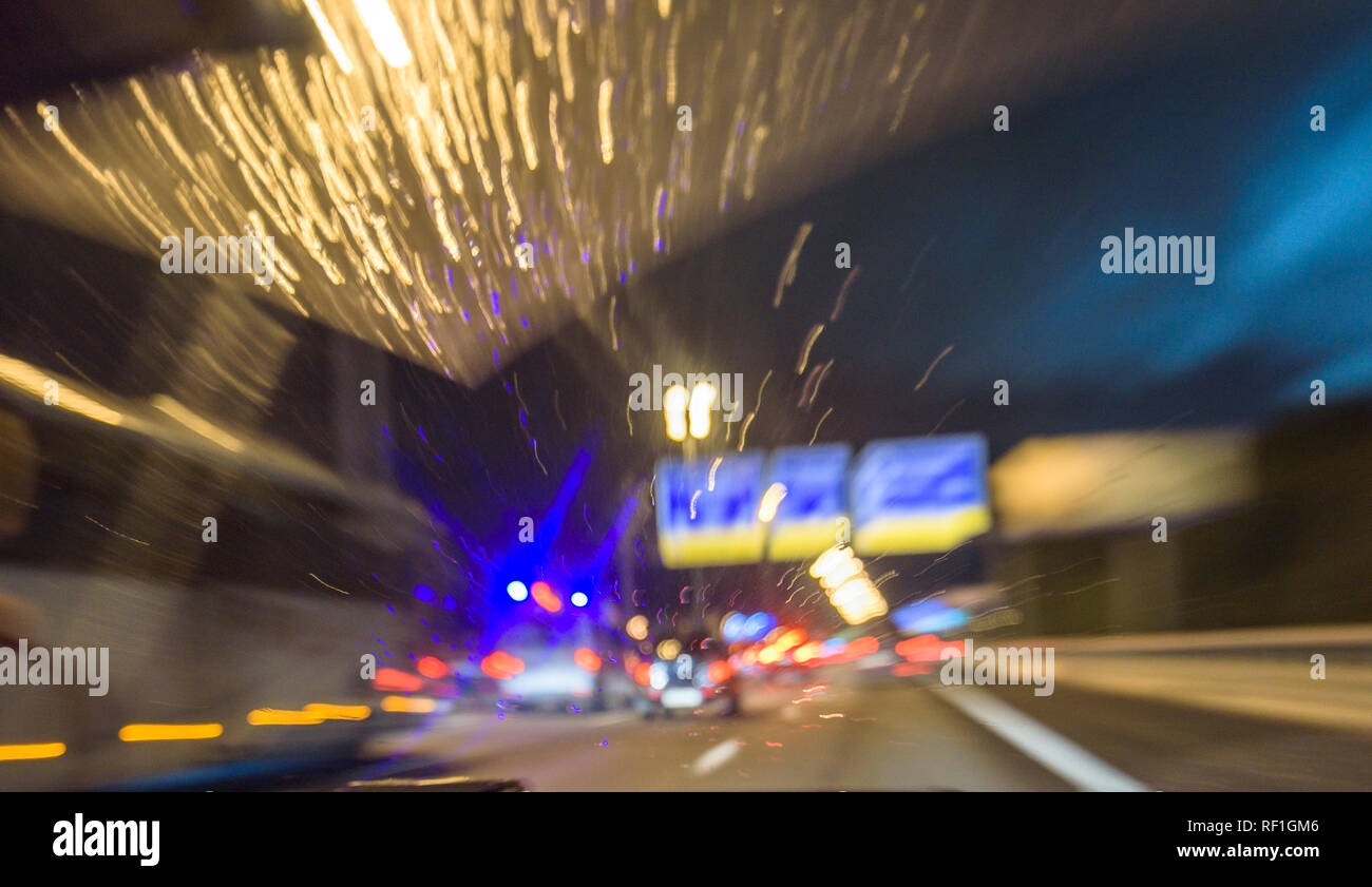 moving night traffic lights trails abstract background Stock Photo - Alamy