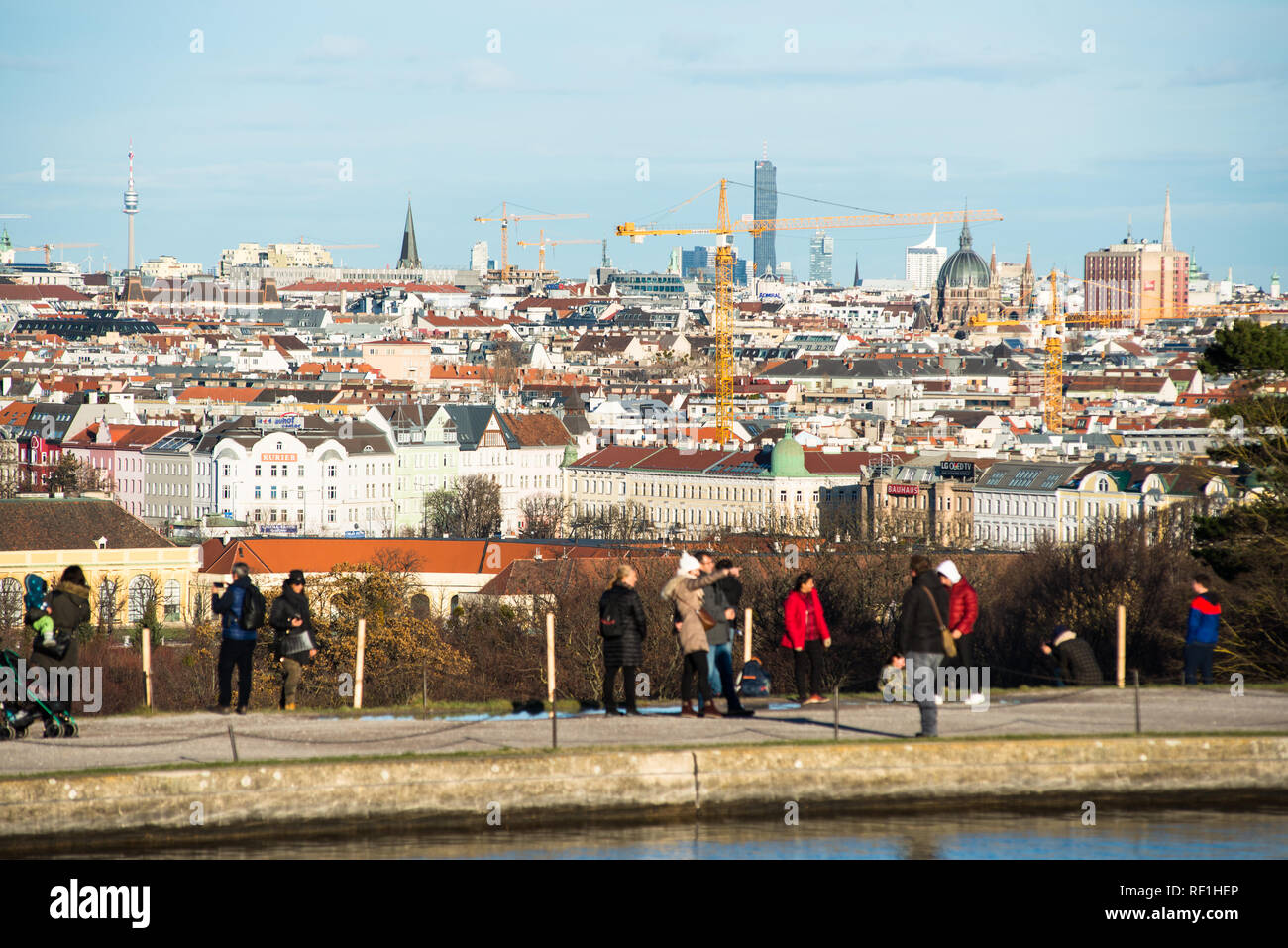 Vienna city skyline views from Schönbrunn Palace garden. Austria Stock ...