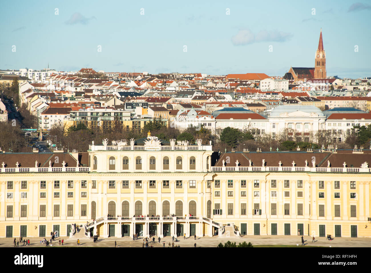 Vienna city skyline views from Schönbrunn Palace garden. Austria Stock ...
