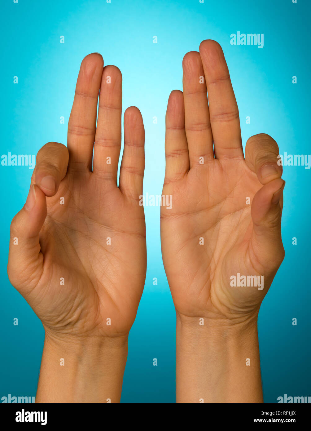 MUDRA is a hand position for meditation and yoga Stock Photo - Alamy