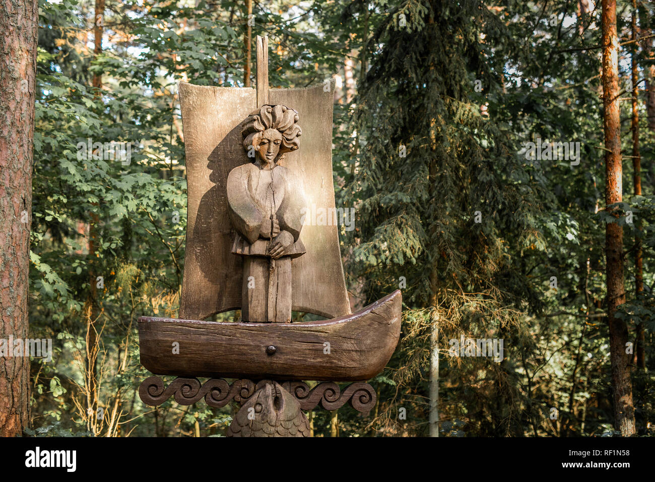JUODKRANTE, LITHUANIA - AUGUST, 2018: Traditional Lithuanian Raganu ...