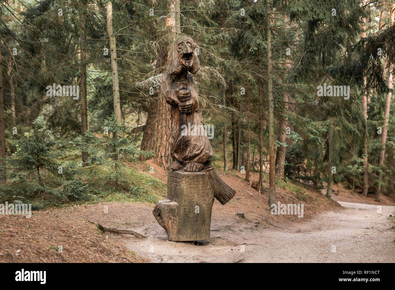 JUODKRANTE, LITHUANIA - AUGUST, 2018: Traditional Lithuanian Raganu ...
