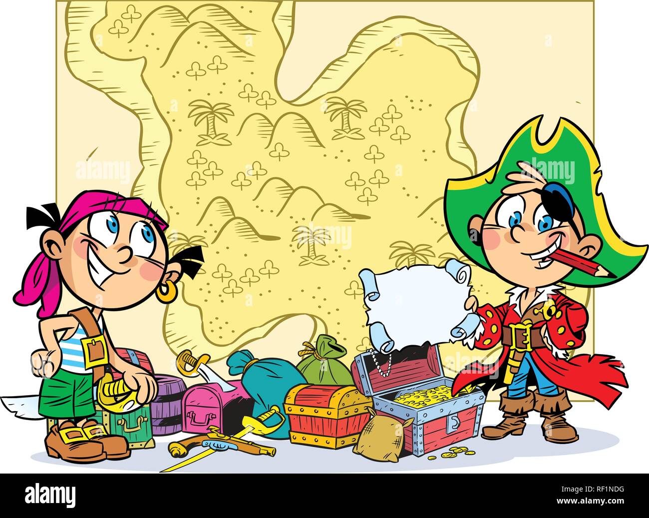 Kids Pirate Map Wallpaper