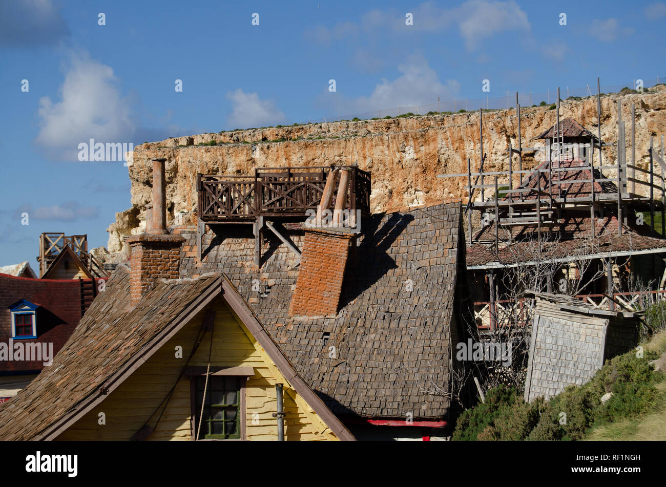 Mellieha, Malta, 30 december 2018 - Rough house in Popeye village movie ...
