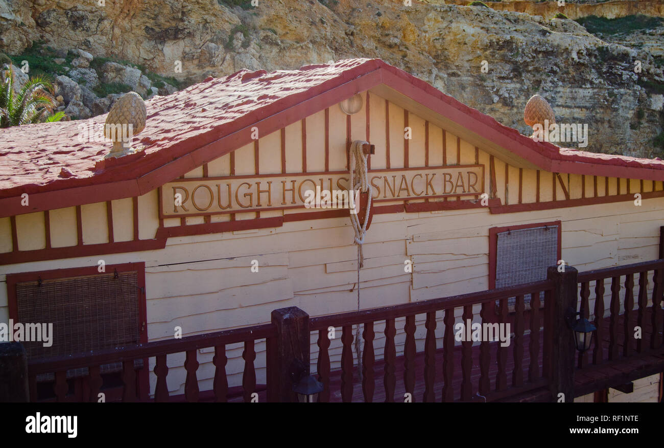 Mellieha, Malta, 30 december 2018 - Rough house snack bar , house in ...