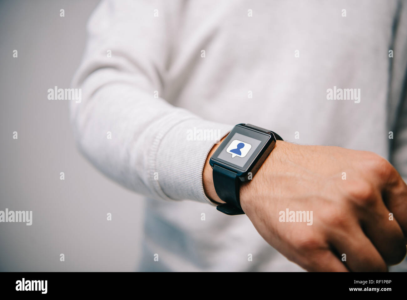 Smartwatch on male arm hi-res stock photography and images - Alamy