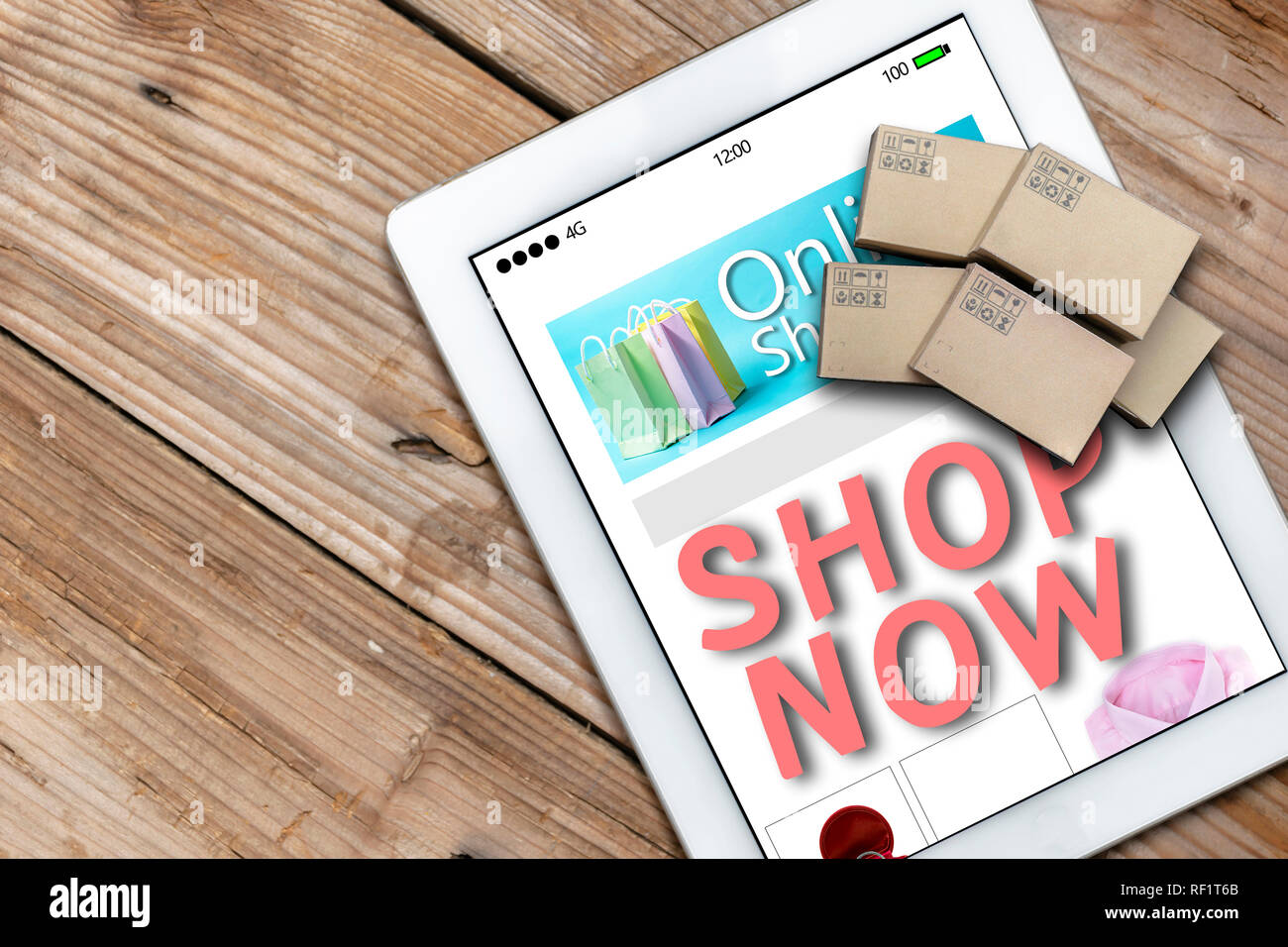 Website online shopping concept. E-commerce and delivery service. Paper ...