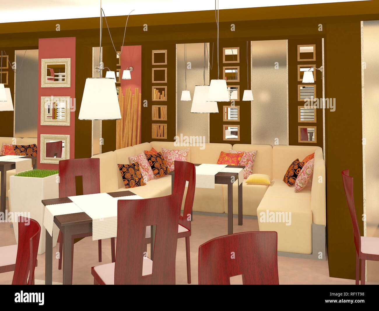 3d rendering of a bar, restaurant, pub Stock Photo - Alamy