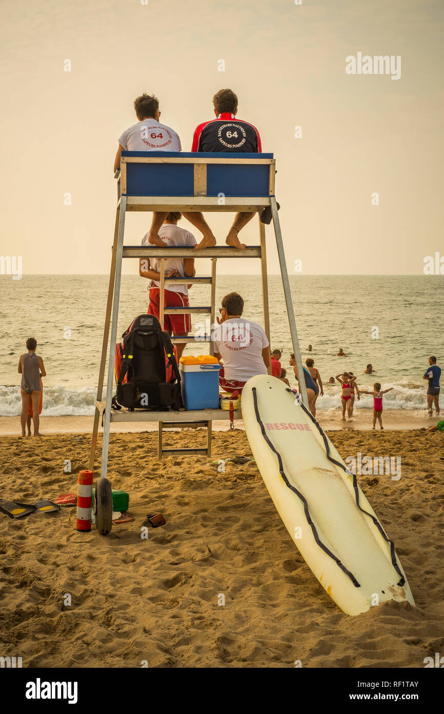 Beach and lifeguards Stock Photo - Alamy