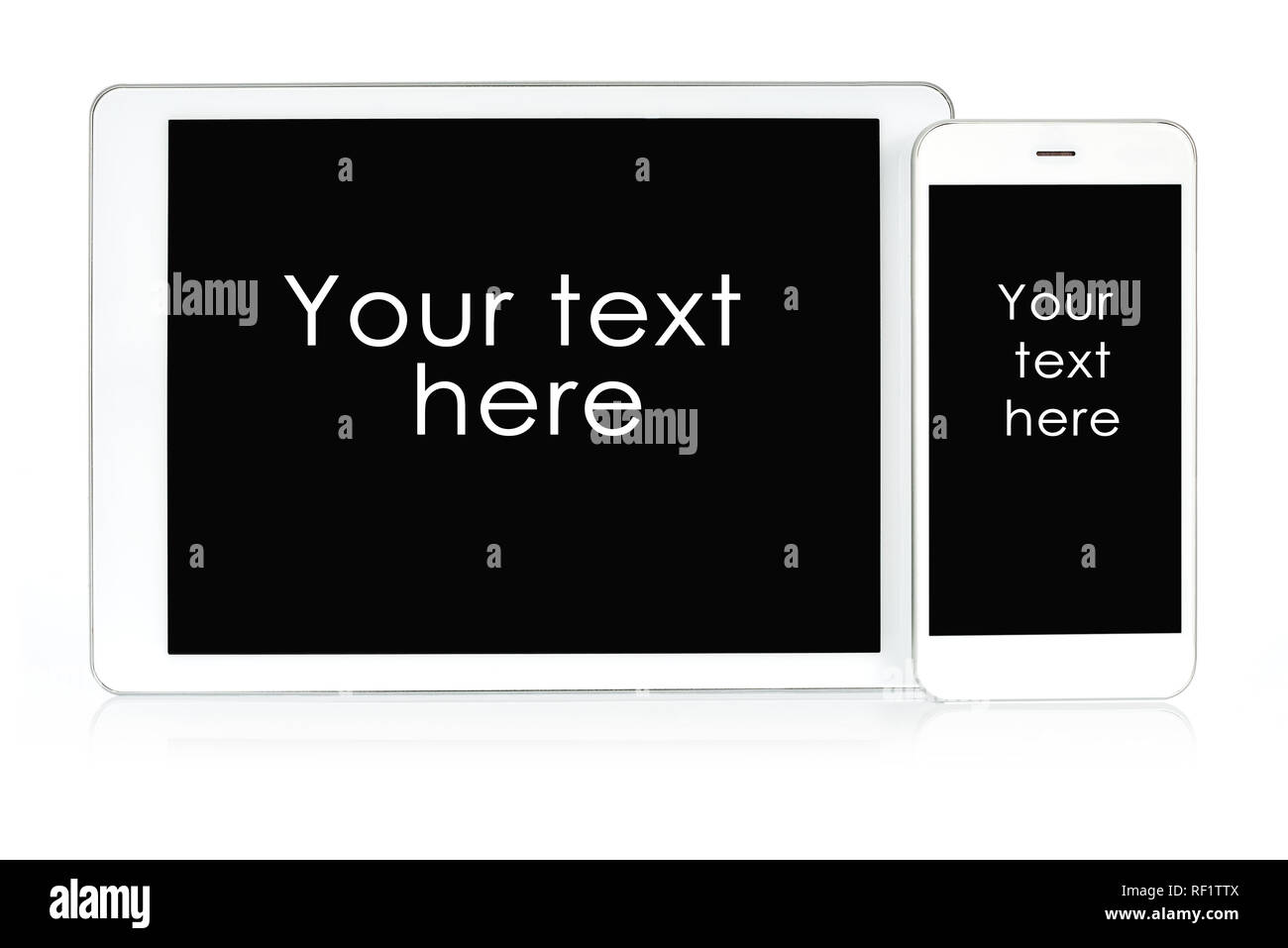 Mockup for responsive design presentation - white digital tablet and ...