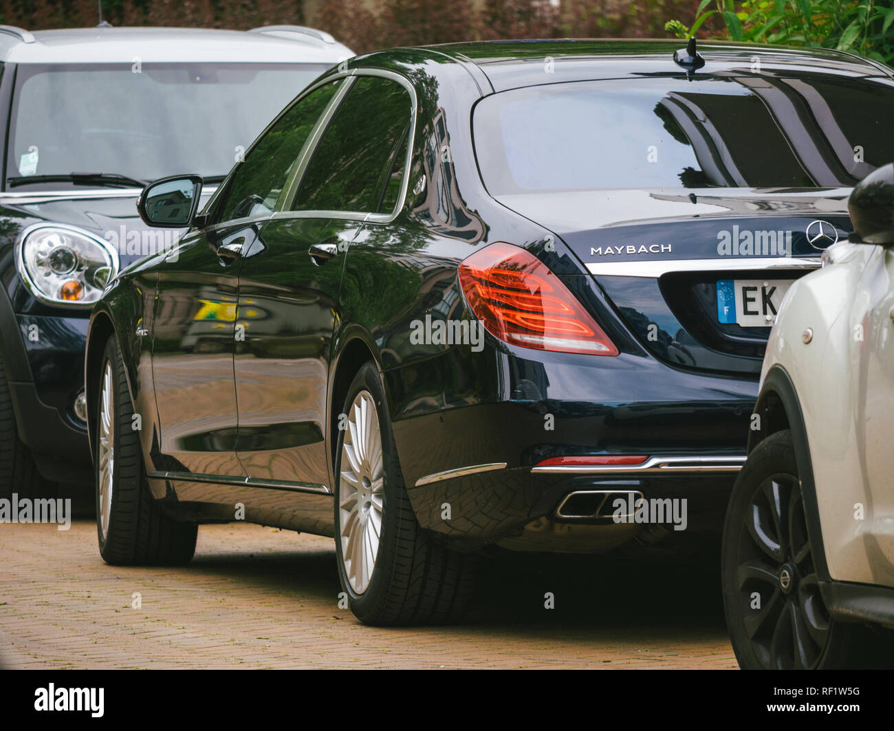 PARIS, FRANCE - MAY 21, 2018: Beautiful rear view of new Maybach ...