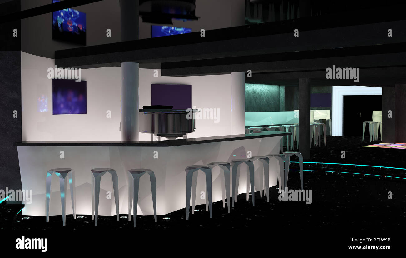 3d rendering of a bar, restaurant, pub Stock Photo - Alamy