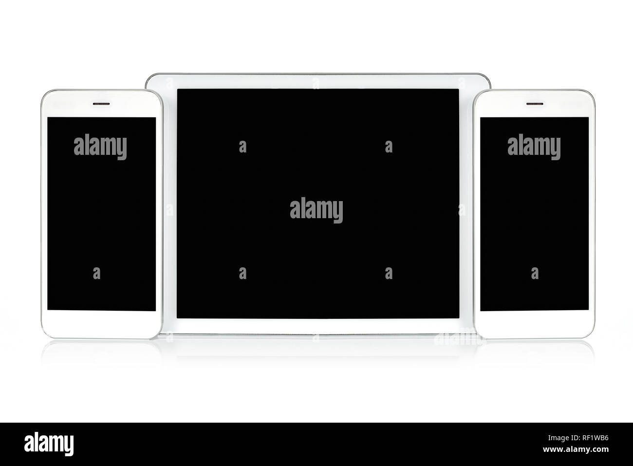 Mockup for responsive design presentation - white digital tablet and ...