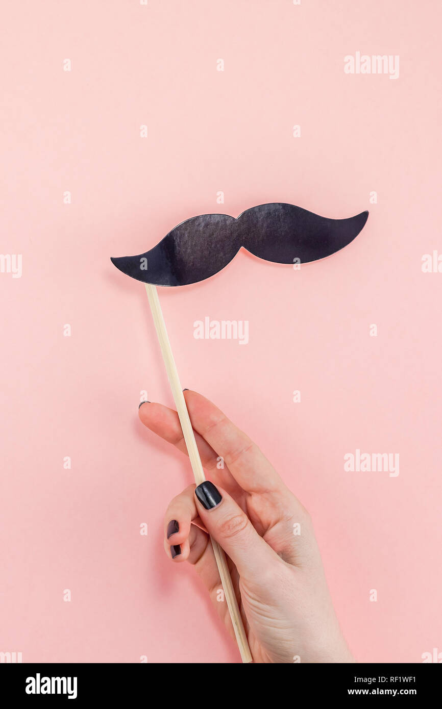 Pink Mustache With Black Background