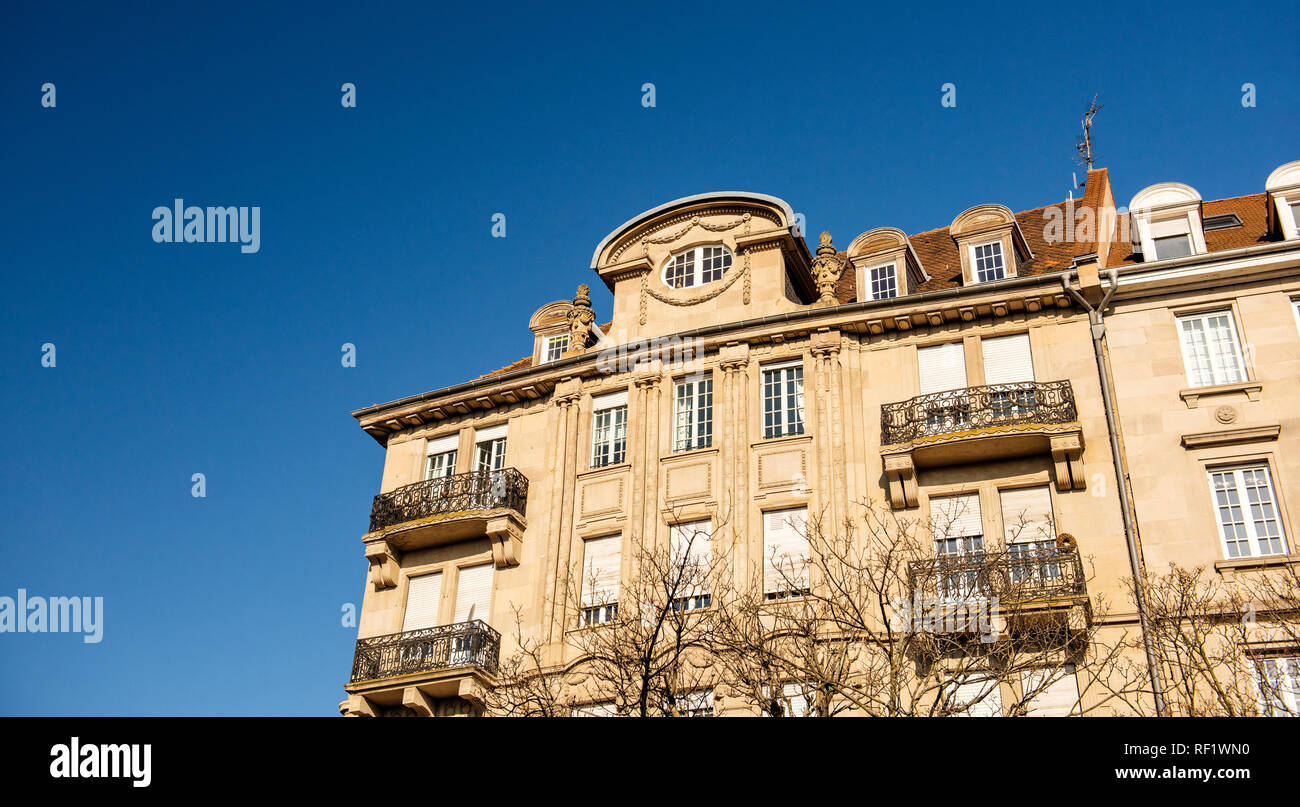 Luxury Parisian traditional French architecture building with large ...