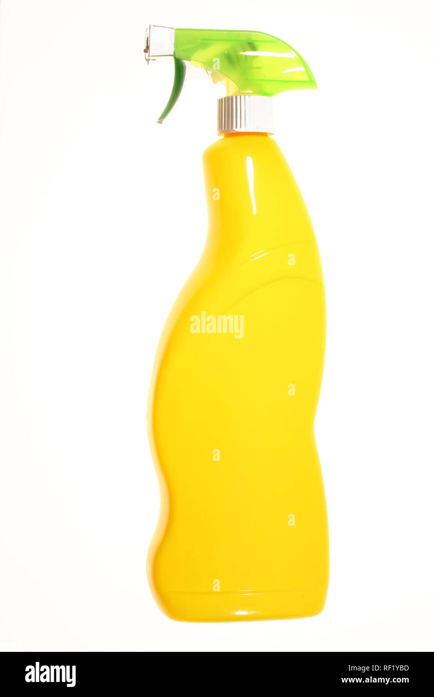 Plastic spray bottle, household cleaner, cleaning product Stock Photo ...