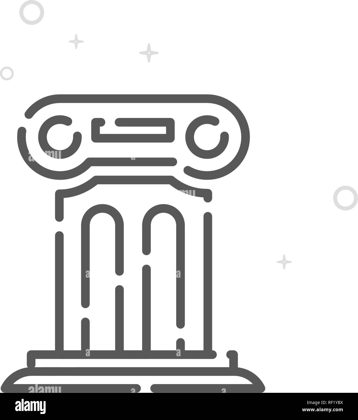 Antique Column Vector Line Icon. Podium Symbol, Pictogram, Sign. Light ...