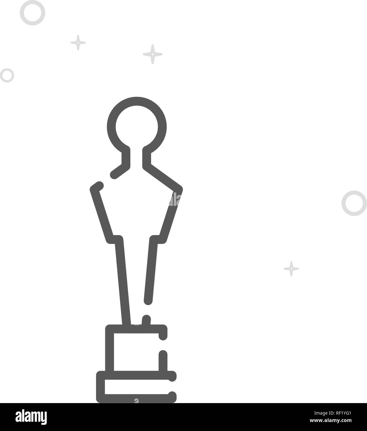 Award Statuette Vector Line Icon. Statue Prize Symbol, Pictogram, Sign ...