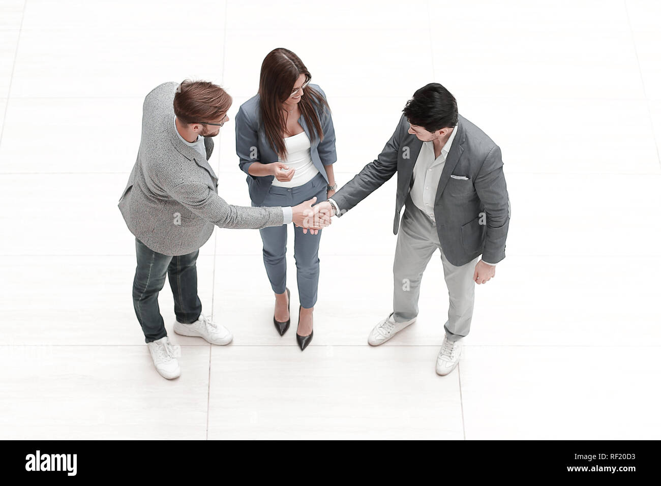 Female shaking hands job Cut Out Stock Images & Pictures - Alamy