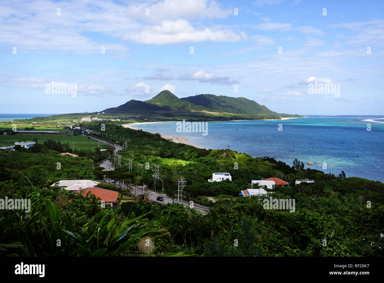 View from the observation point at Tamatori on the japanese tropical ...