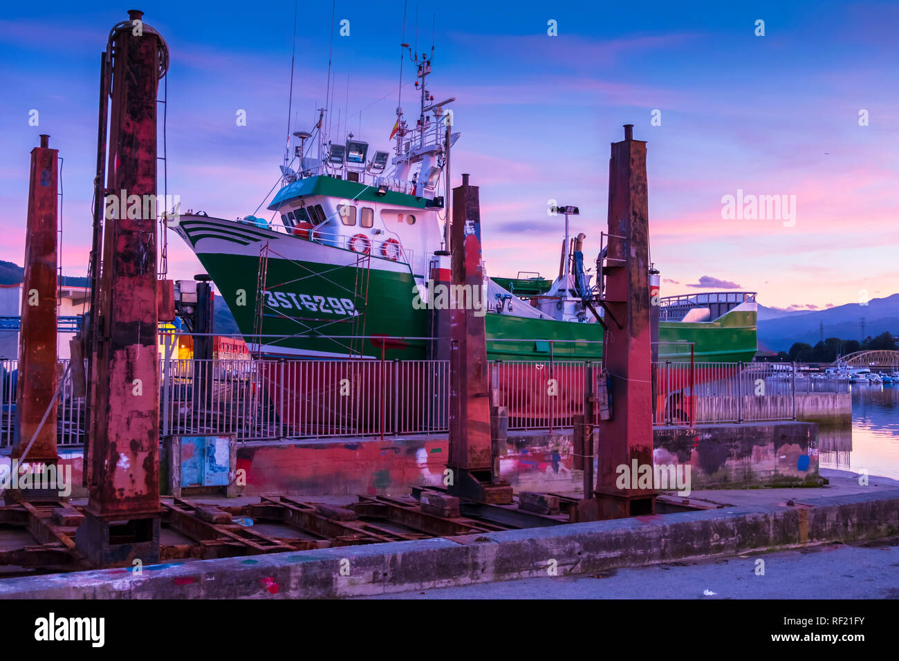 Dockyard in a fish port Stock Photo - Alamy