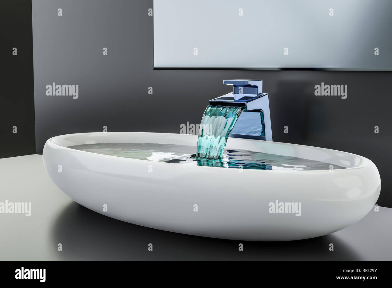 Water flowing in the basin 3d illustration Stock Photo - Alamy