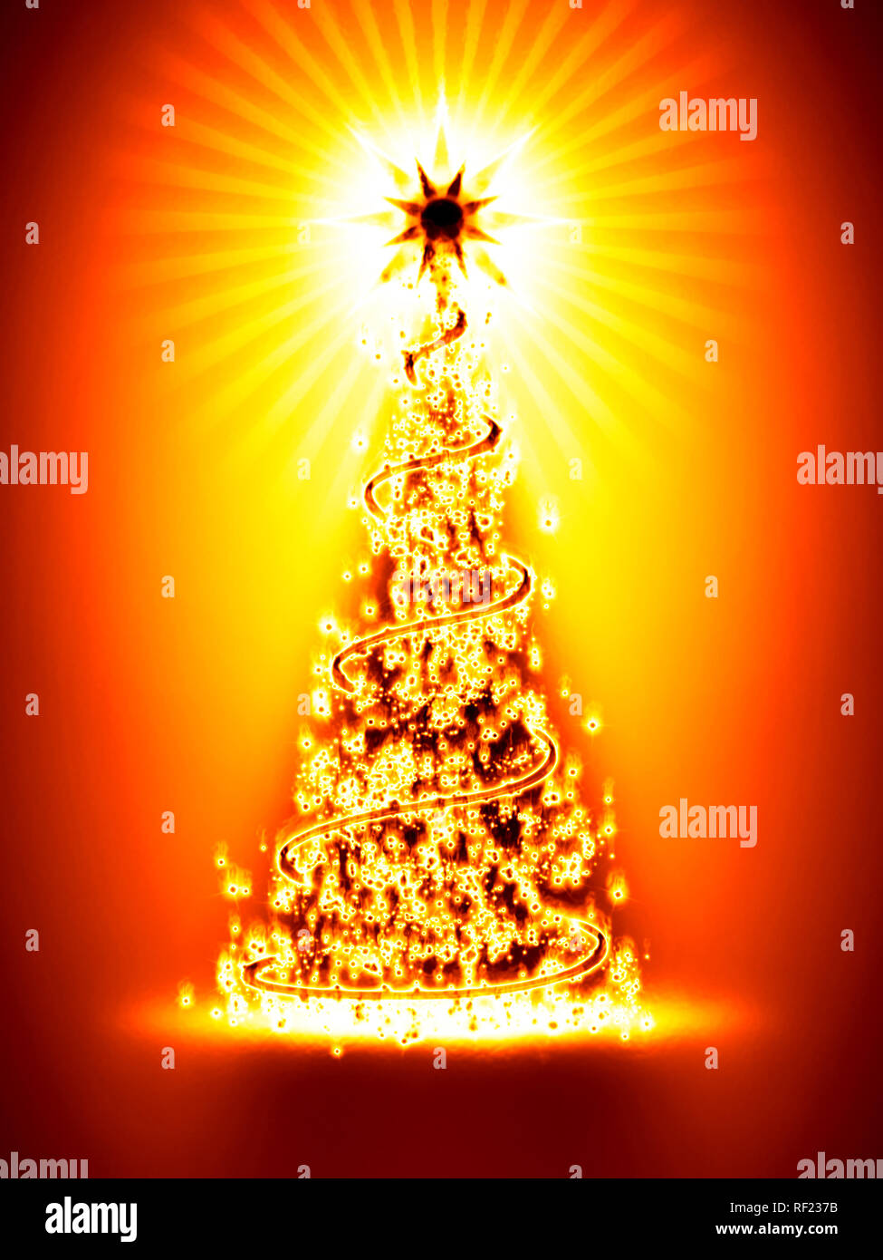 An image of a bruning christmas tree Stock Photo - Alamy