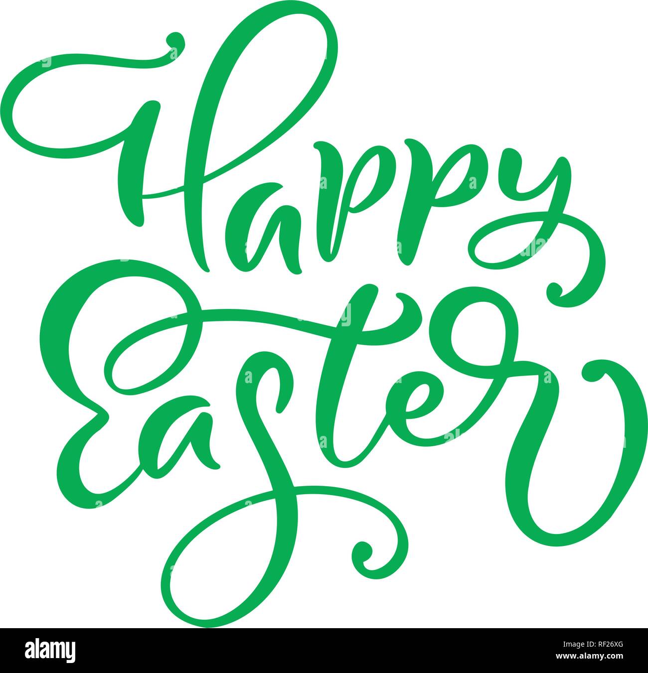 Green Happy Easter handwritten lettering. Happy Easter typography ... Green Happy Easter handwritten lettering. Happy Easter typography ...