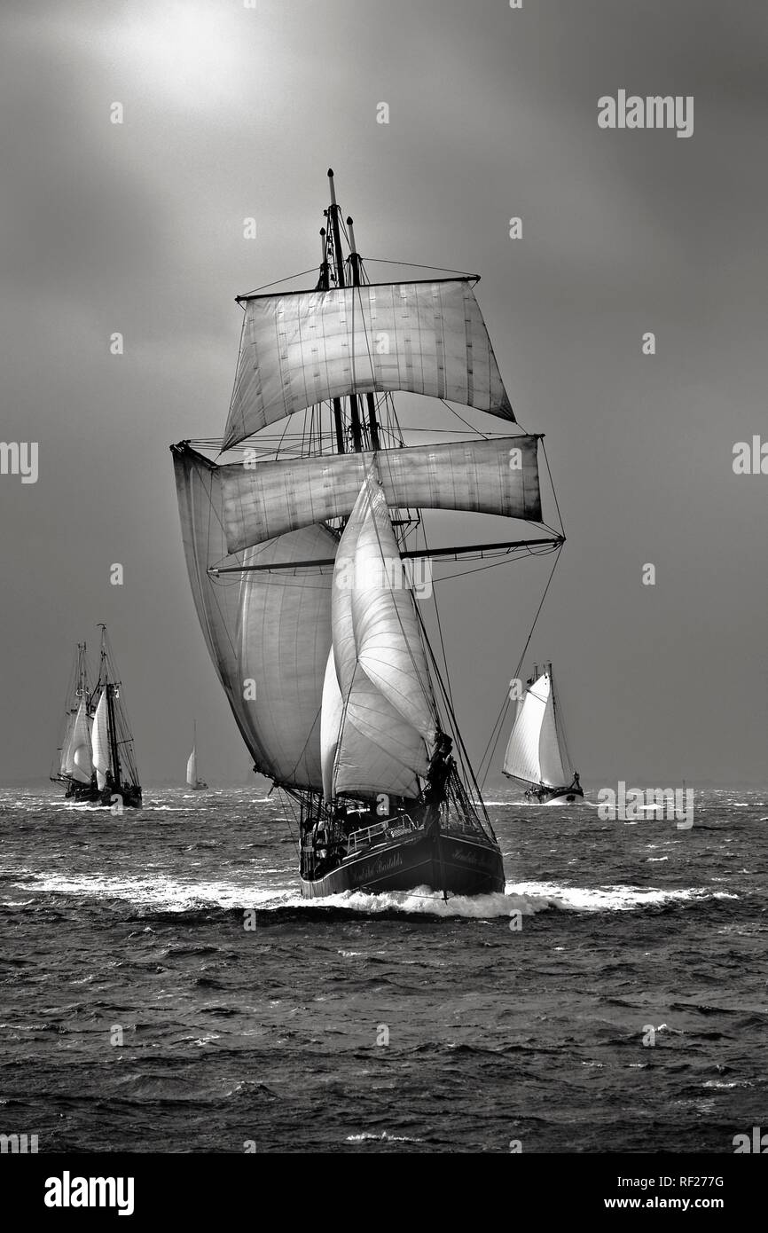 Sailing ship, Windjammer, North Sea, Germany Stock Photo - Alamy